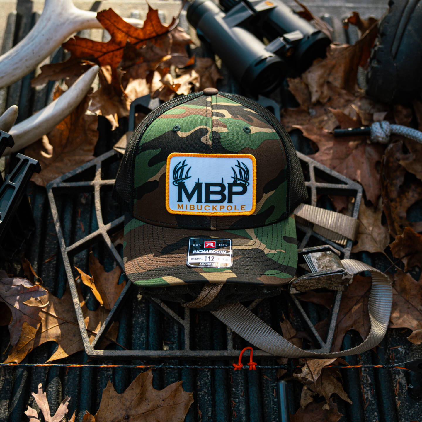 MBP Richardson Trucker Hat Camo - Color Patch - MI Buck Pole MBP Richardson Trucker Hat Camo - Color Patch - MI Buck Pole